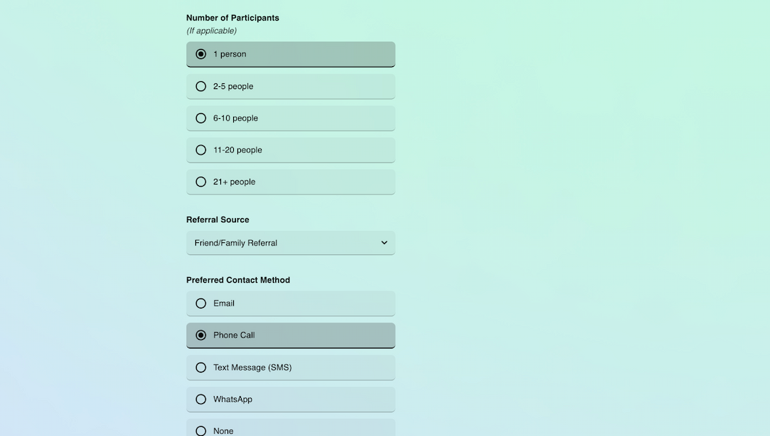 Client booking form template | Formaloo