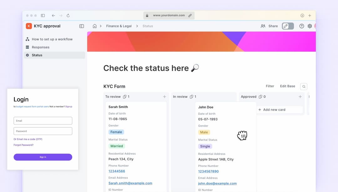 KYC approval template | Formaloo