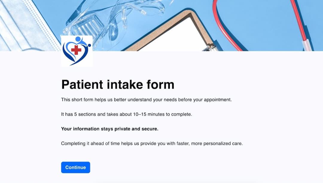 Patient intake form template | Formaloo