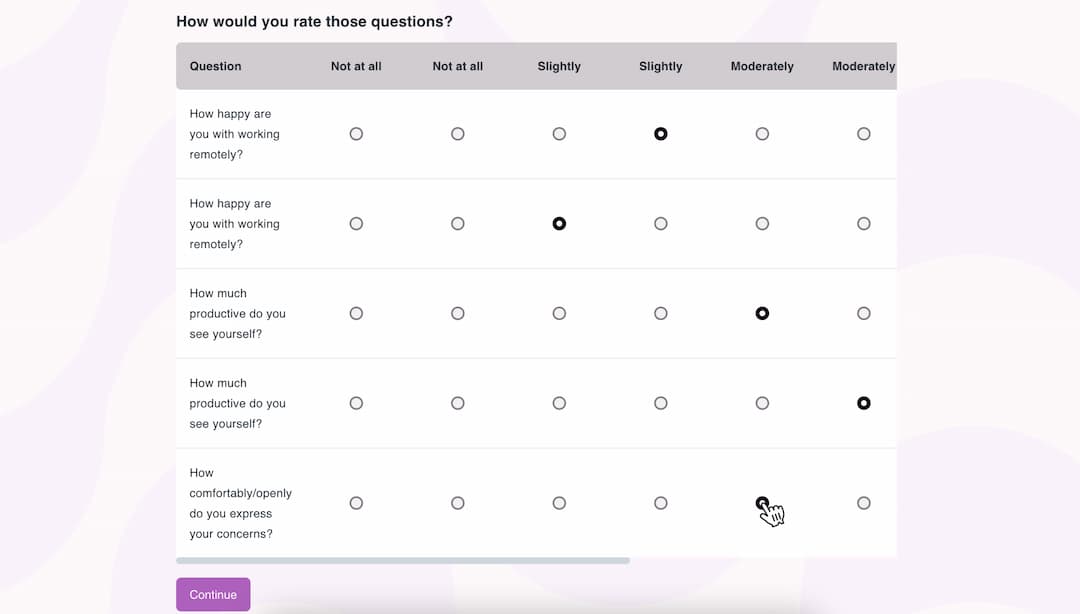 Remote work survey template | Formaloo