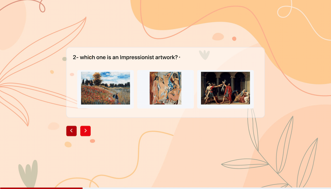 Famous artists artwork quiz template | Formaloo