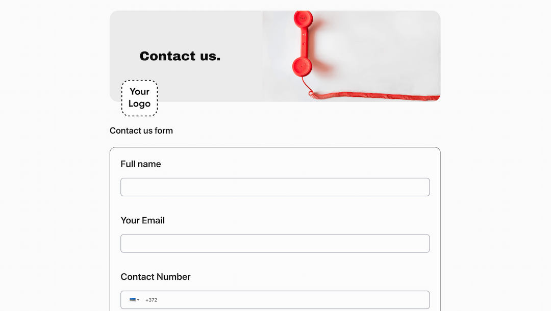 Contact us form template | Formaloo