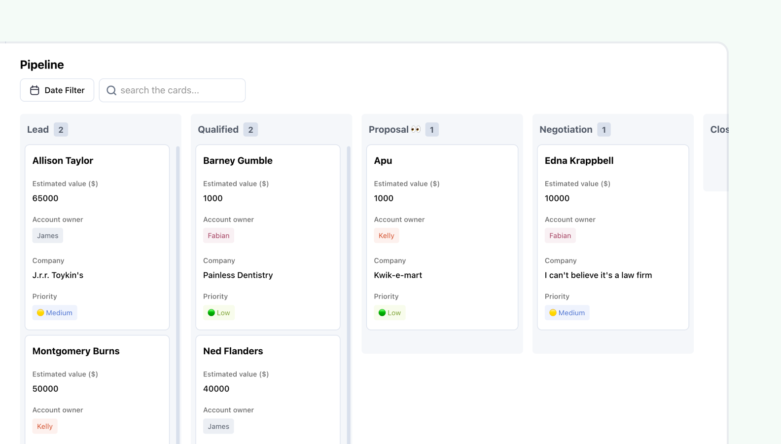 Custom CRM app template | Formaloo