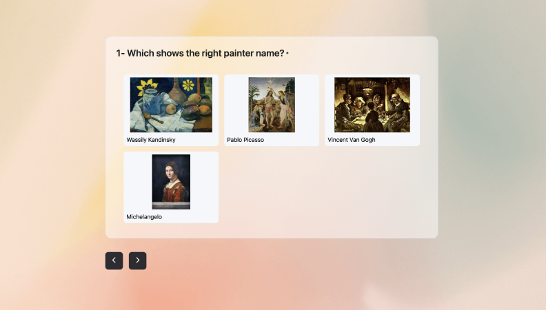 Famous artists artwork quiz template | Formaloo