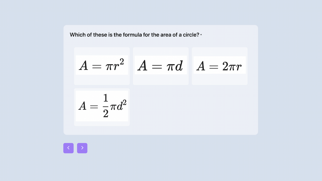 Math Quiz Template template | Formaloo