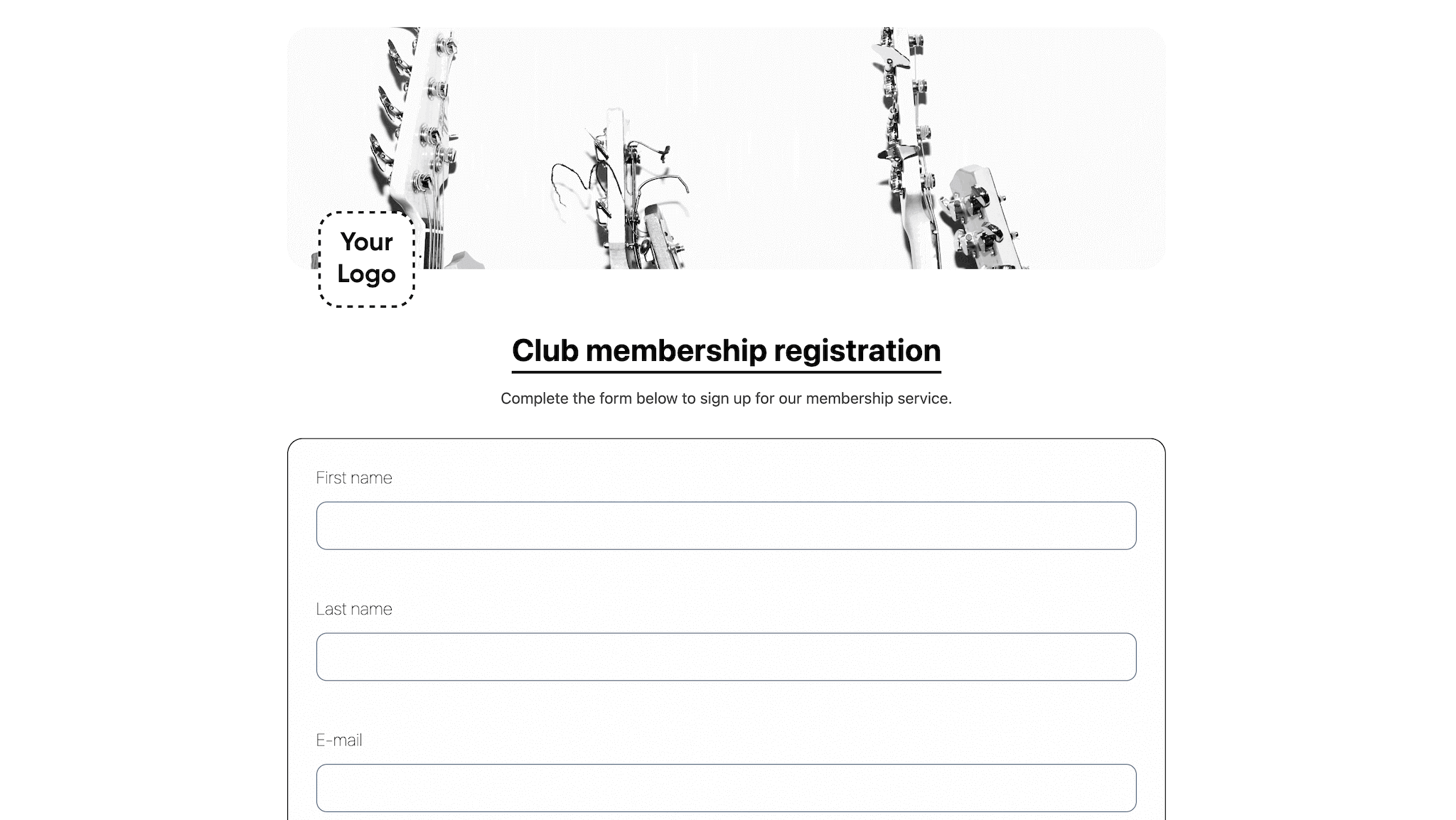Club membership registration template | Formaloo