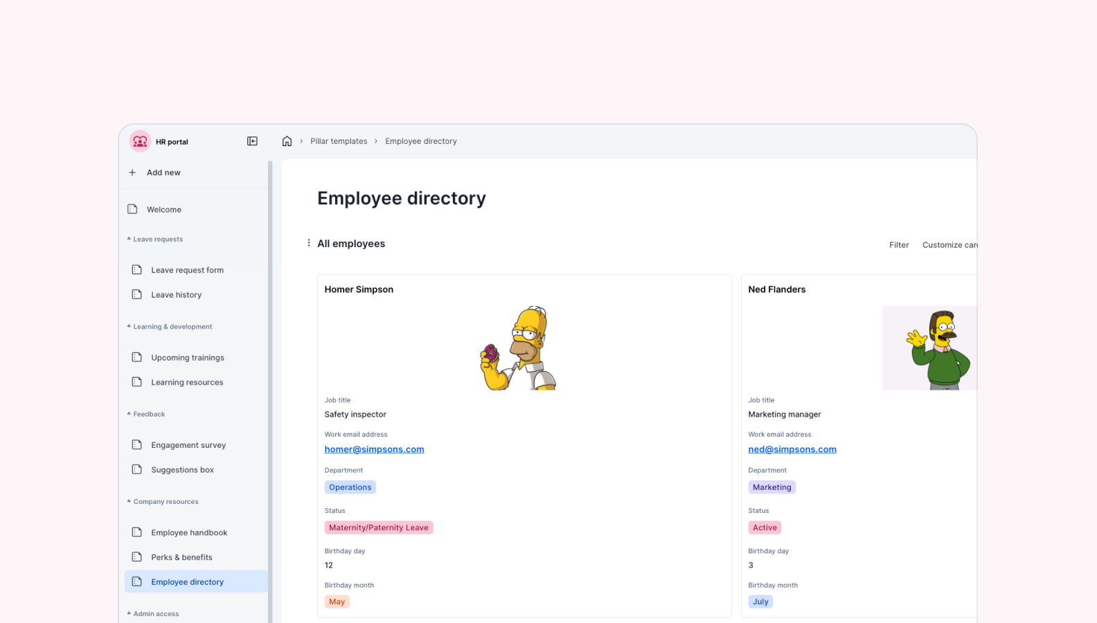 HR portal template | Formaloo
