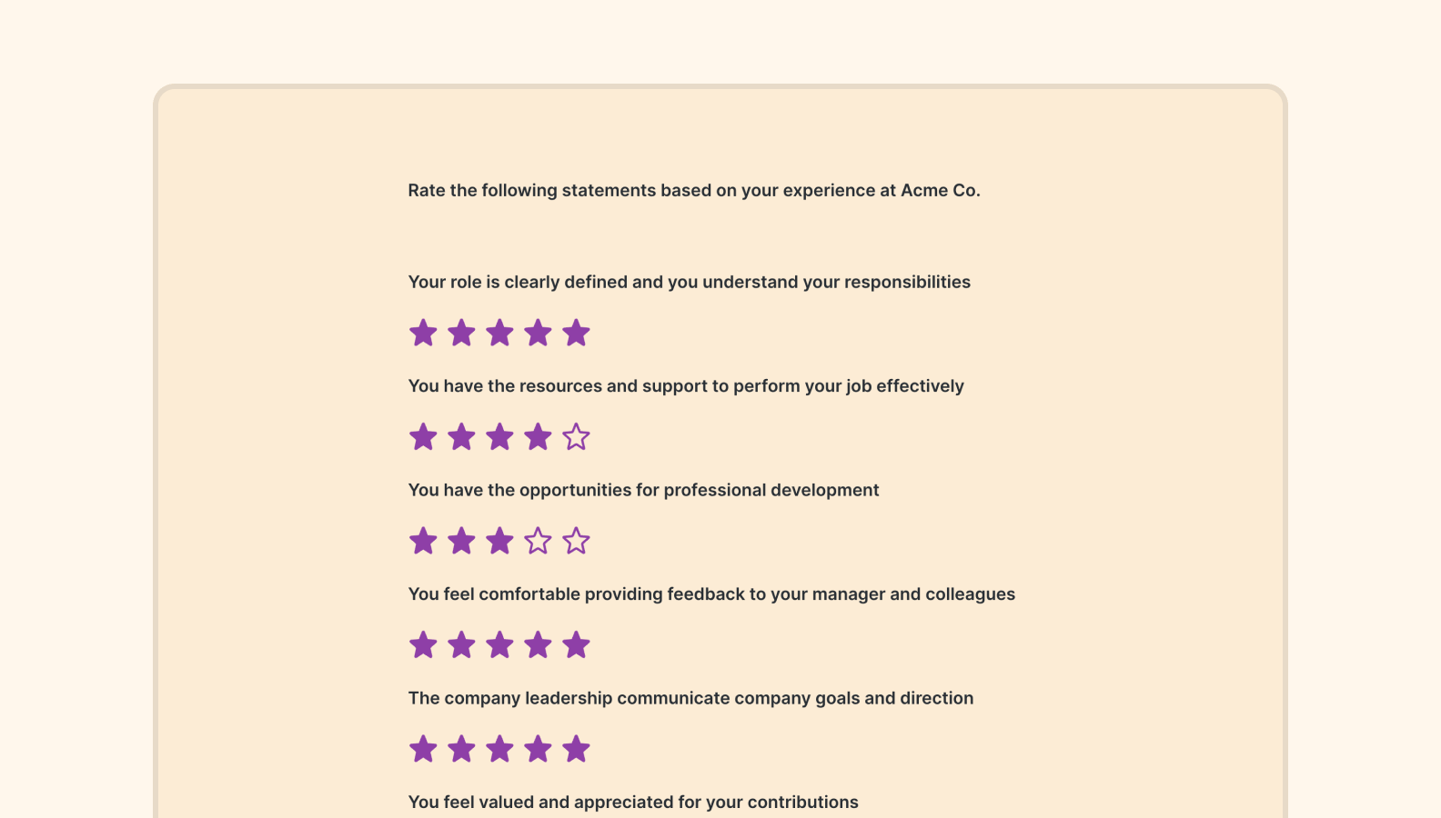 Employee feedback survey template | Formaloo