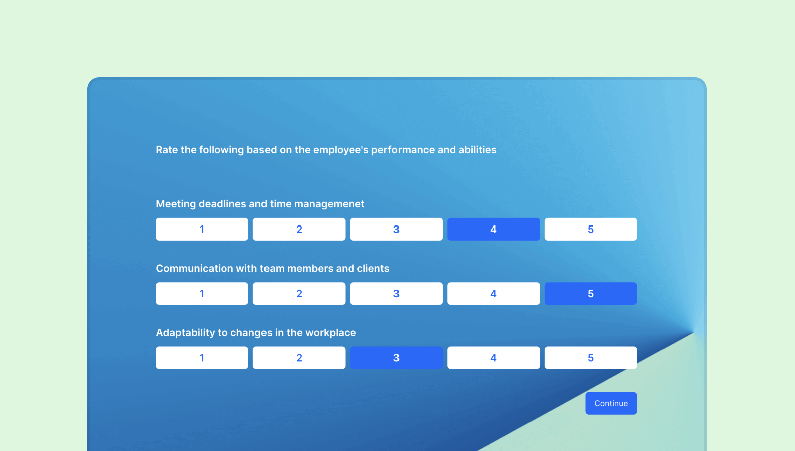 Employee performance review template | Formaloo