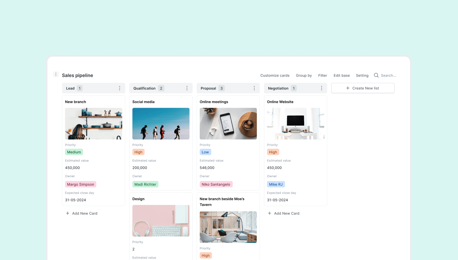 Sales pipeline template | Formaloo