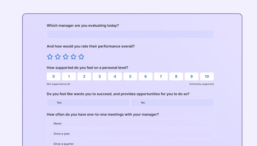 Team leader evaluation form template | Formaloo