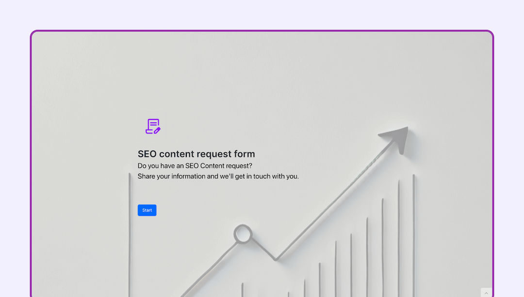 SEO content request form template | Formaloo