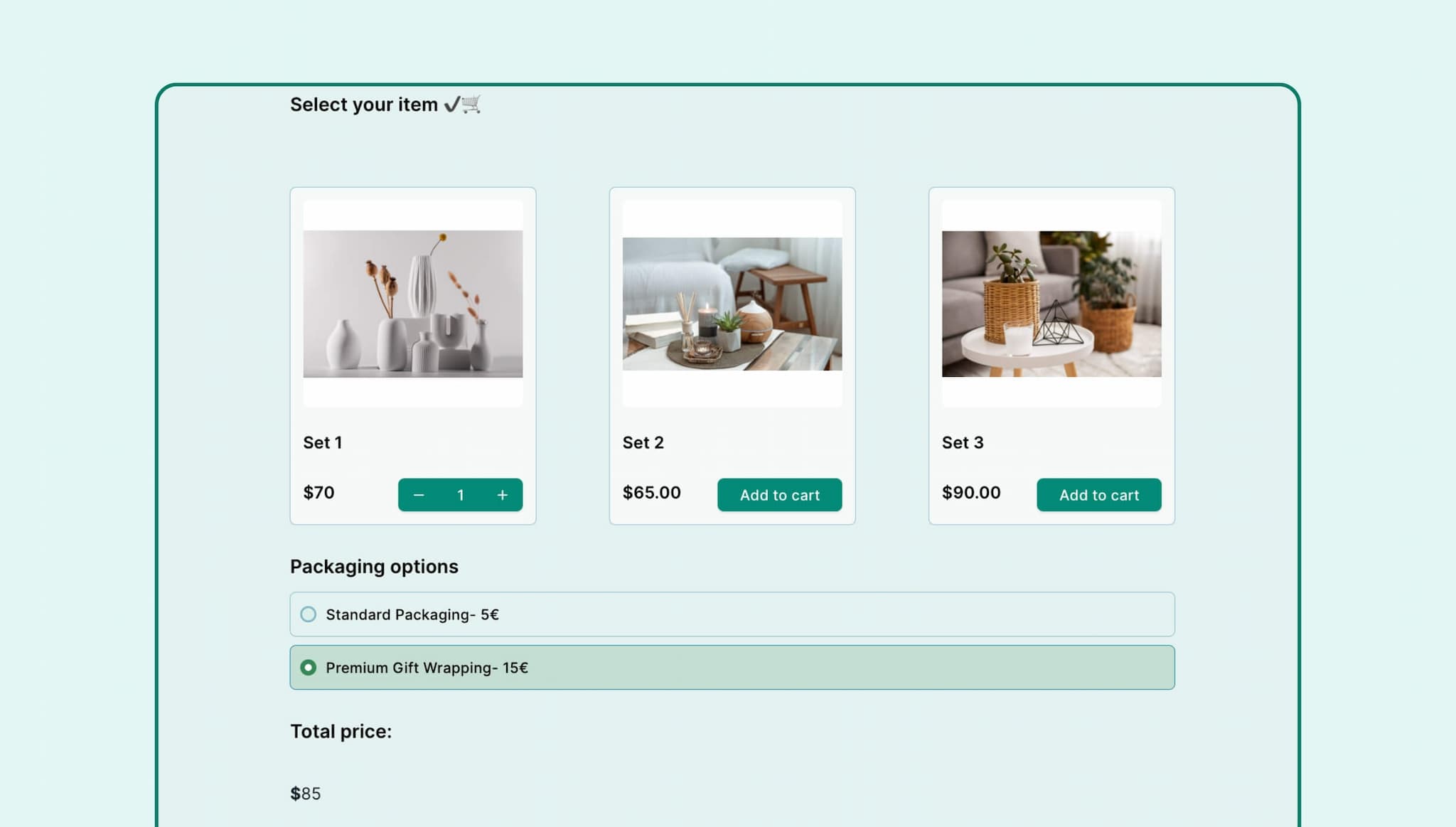 Order form with additional items template | Formaloo