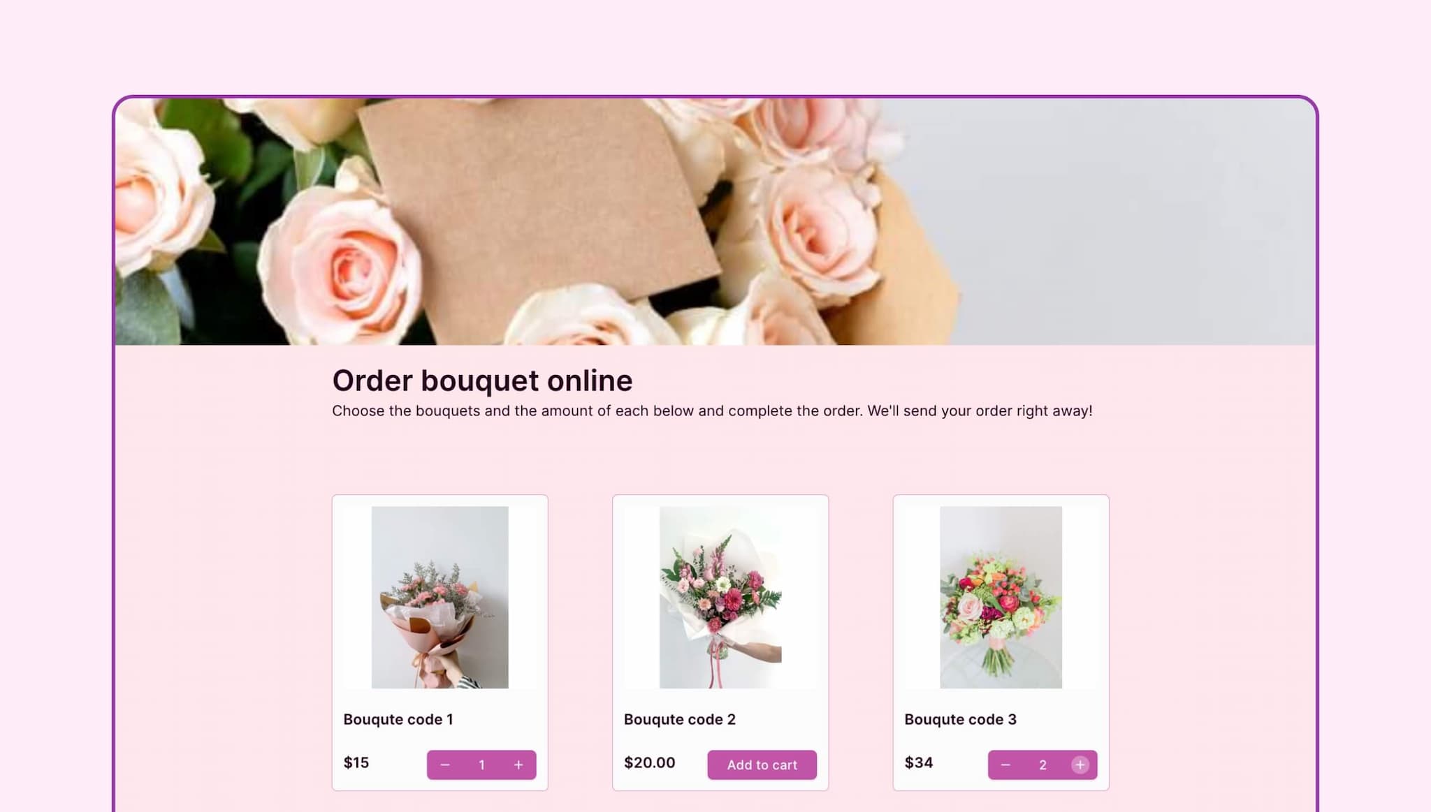 Order flower online template | Formaloo