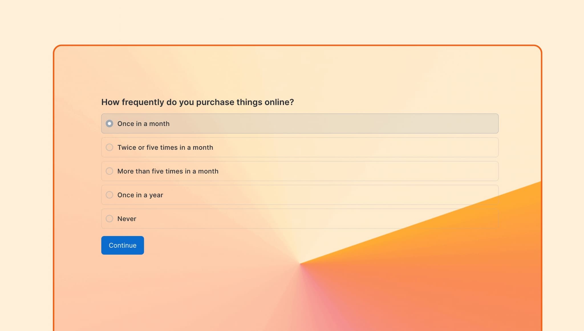 Online shopping survey template | Formaloo